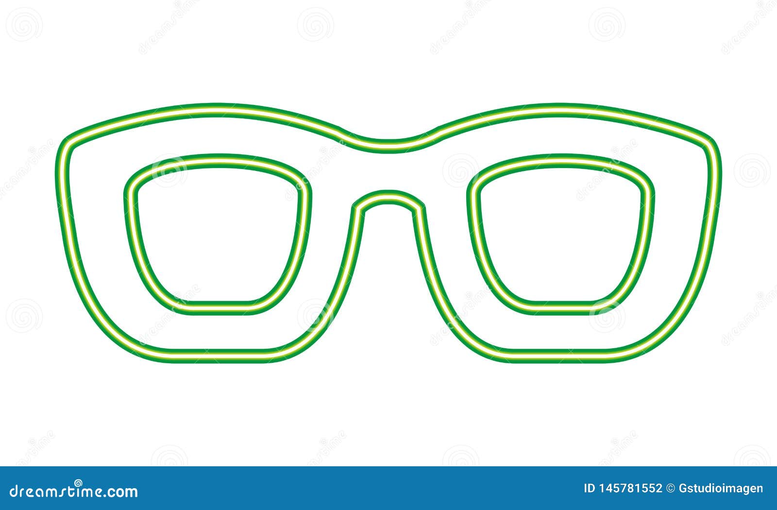 Neon Glasses Accessory Frame Party Stock Illustration - Illustration of ...