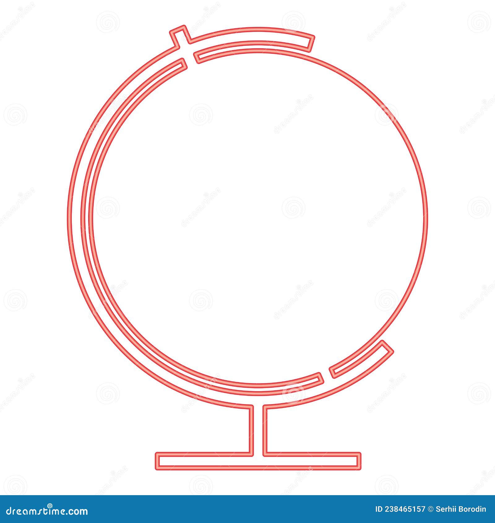 Neon Globe Red Color Vector Illustration Image Flat Style Stock Vector ...