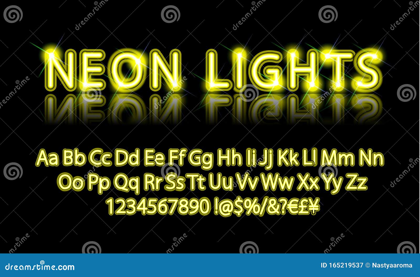 Neon Glow alphabet stock vector. Illustration of illuminated - 165219537