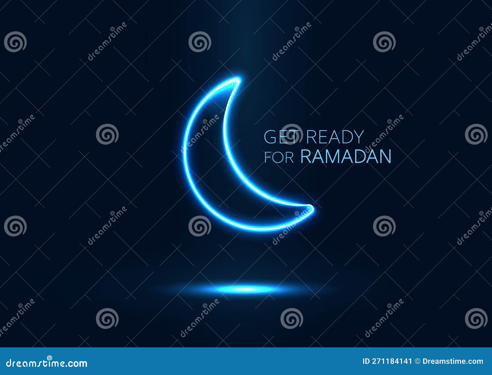 Neon Glow Crescent Creative Greeting Background for Ramada , Get Ready ...