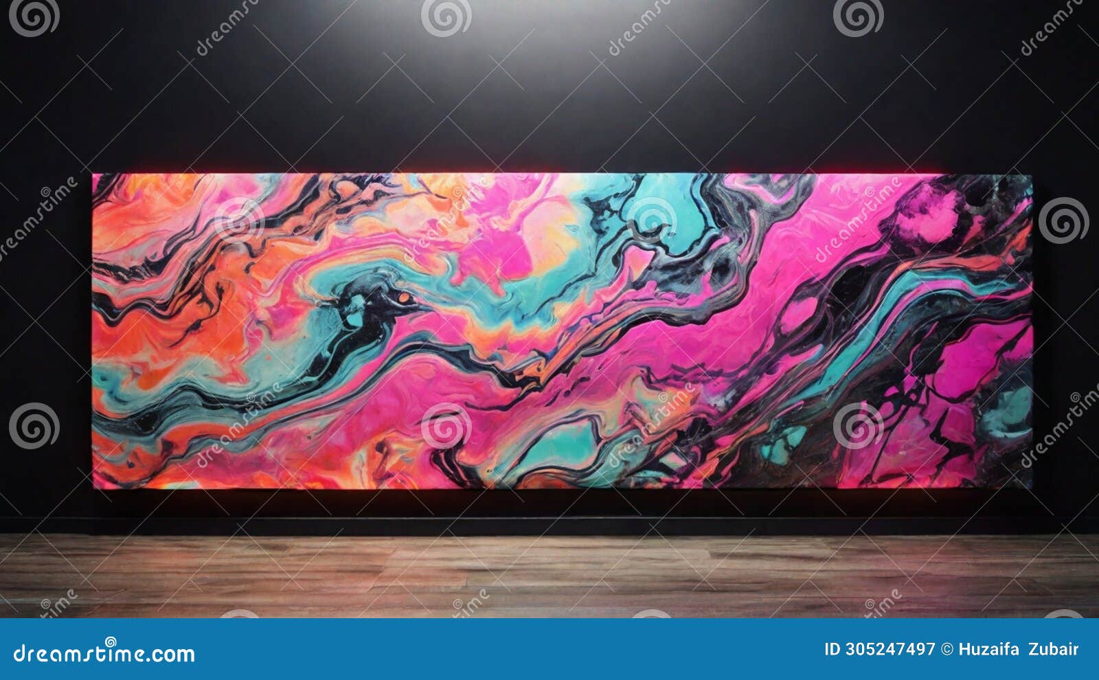 Neon Glow Mirage: a Spectacular Panoramic Banner Showcasing an Abstract ...