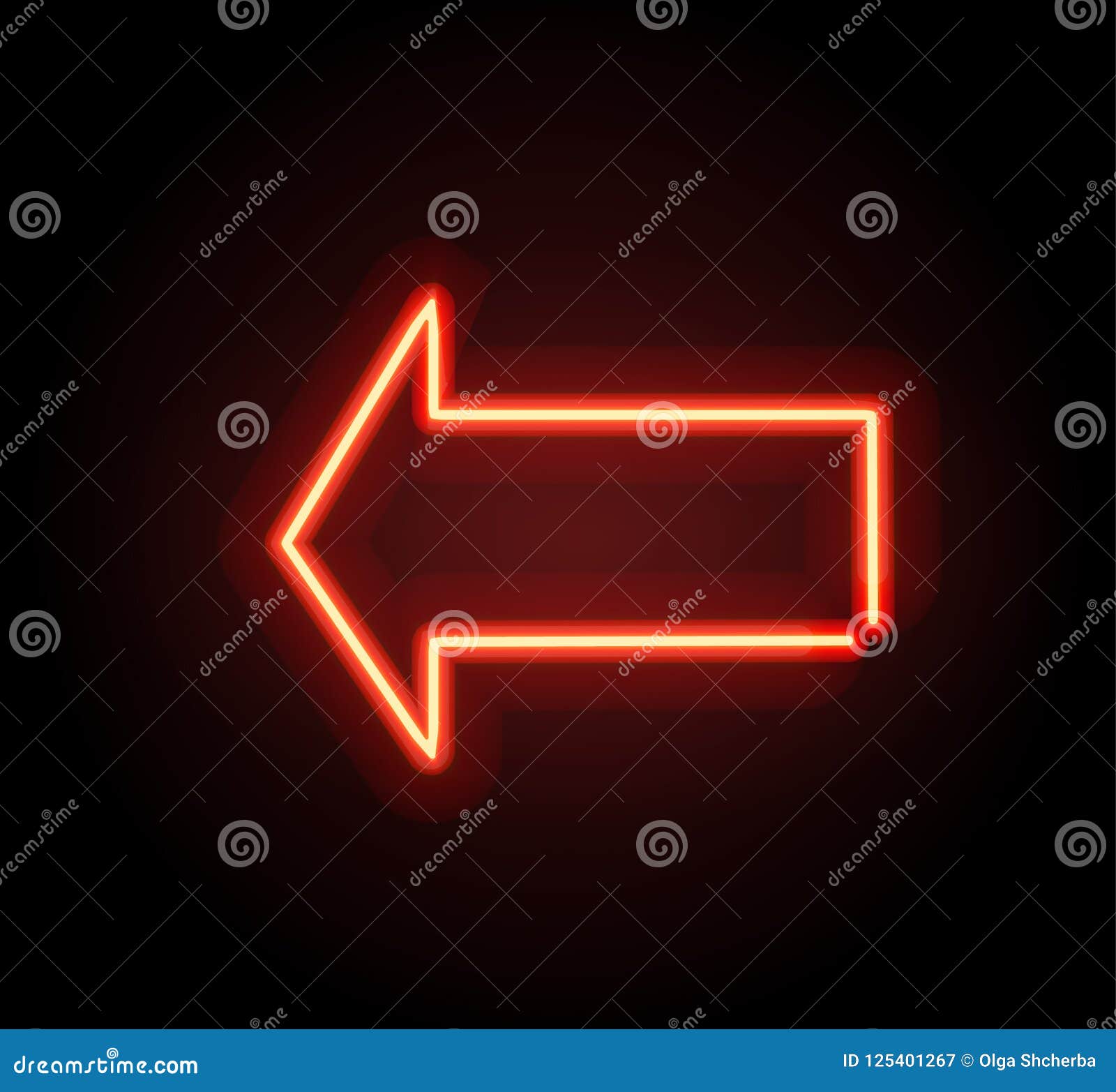 Neon Glowing Arrow Pointer on Dark Background. Stock Vector ...