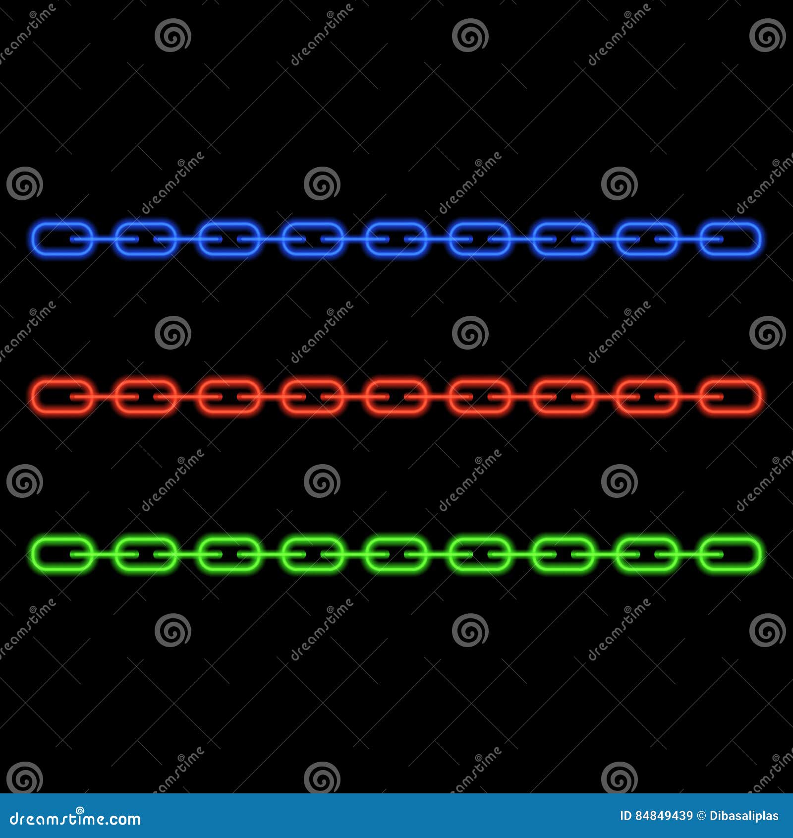 Neon glowing chain stock vector. Illustration of industry - 84849439