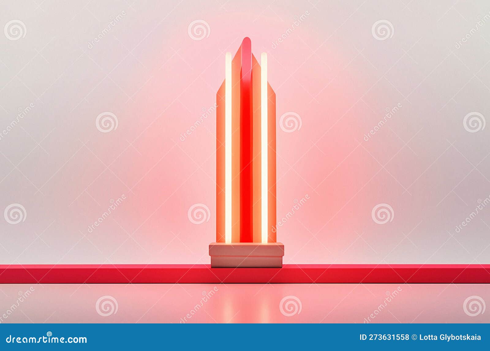 Neon Glowing Column Pillar 3d Scene Abstract in Stock Photo - Image of ...