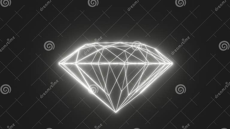 Neon glowing diamond stock illustration. Illustration of flat - 274414006