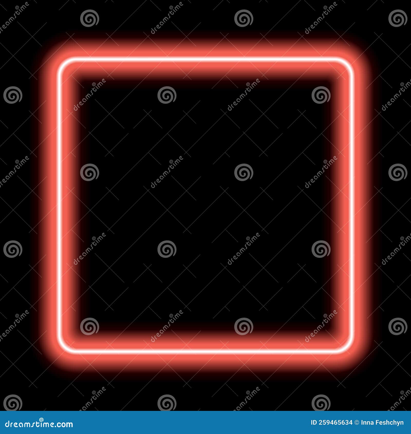 Neon Glowing Frame. Illuminated Geometric Shape. Sign in Shape of ...