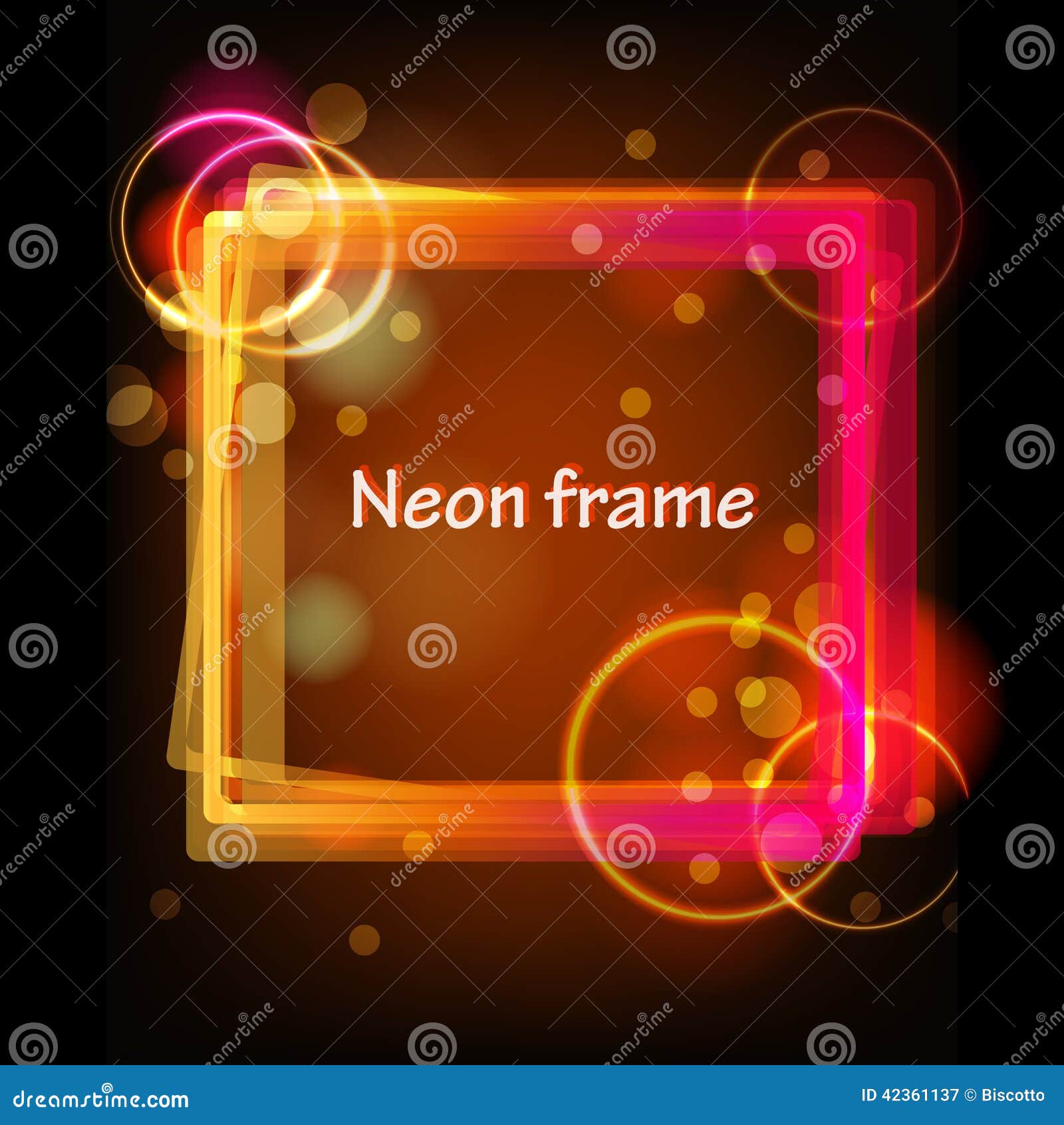 Neon Glowing Light Frame Vector Graphic Stock Vector - Illustration of ...