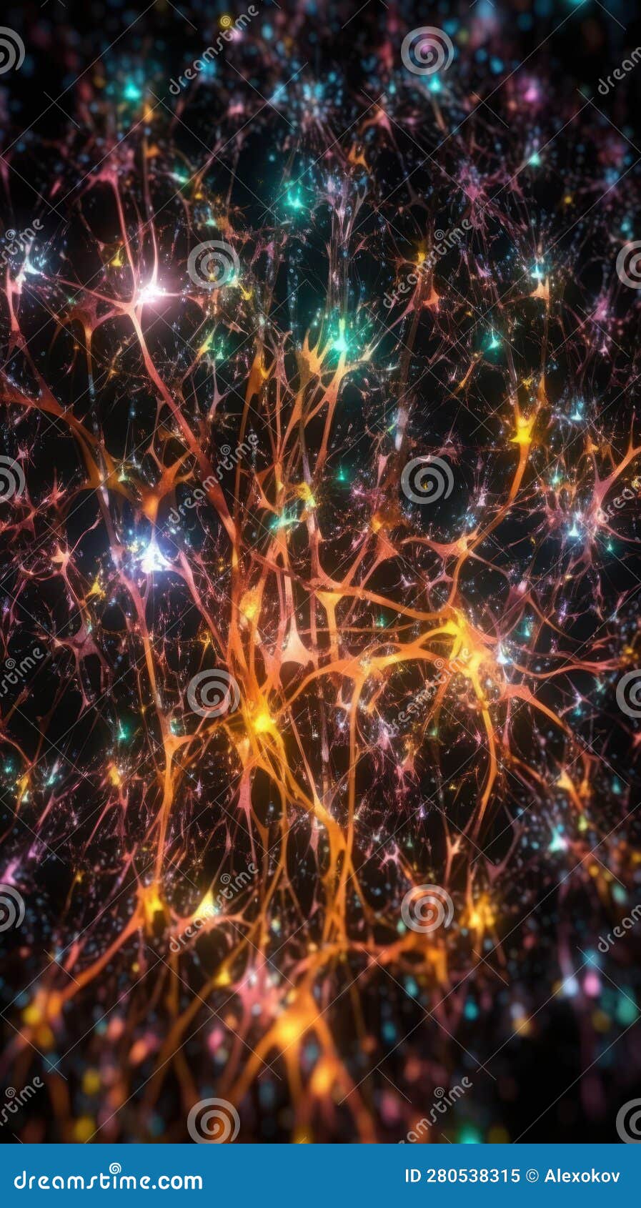 Neon-Glowing Network of Highly Connected Neurons . Stock Illustration ... Neon-Glowing Network of Highly Connected Neurons . Stock Illustration ...
