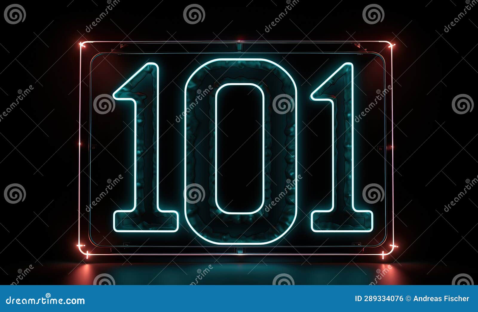 Neon Glowing Numbers on a Dark Background. Stock Illustration ...