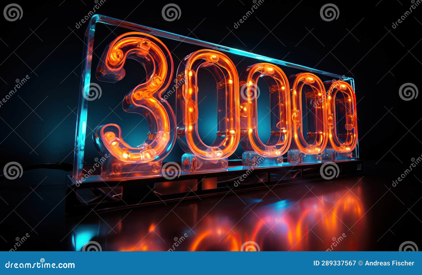 Neon Glowing Numbers on a Dark Background. Stock Illustration ...