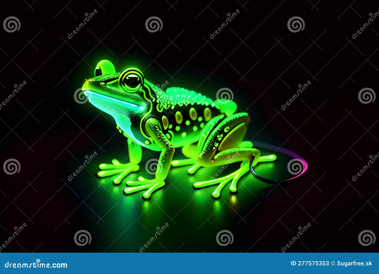 Neon Glowing Outlined Illustration of Frog Stock Illustration ...