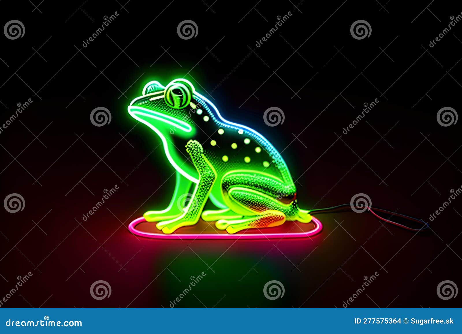 Neon Glowing Outlined Illustration of Frog Stock Illustration ...