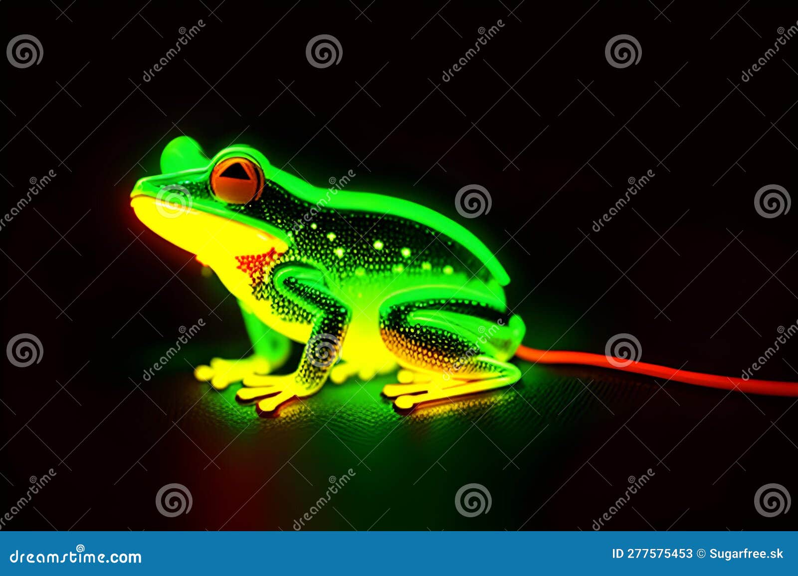 Neon Glowing Outlined Illustration of Frog Stock Illustration ...
