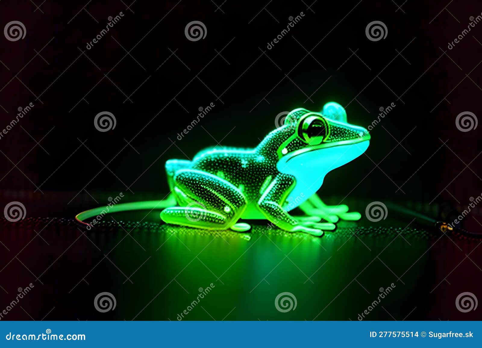 Neon Glowing Outlined Illustration of Frog Stock Illustration ...