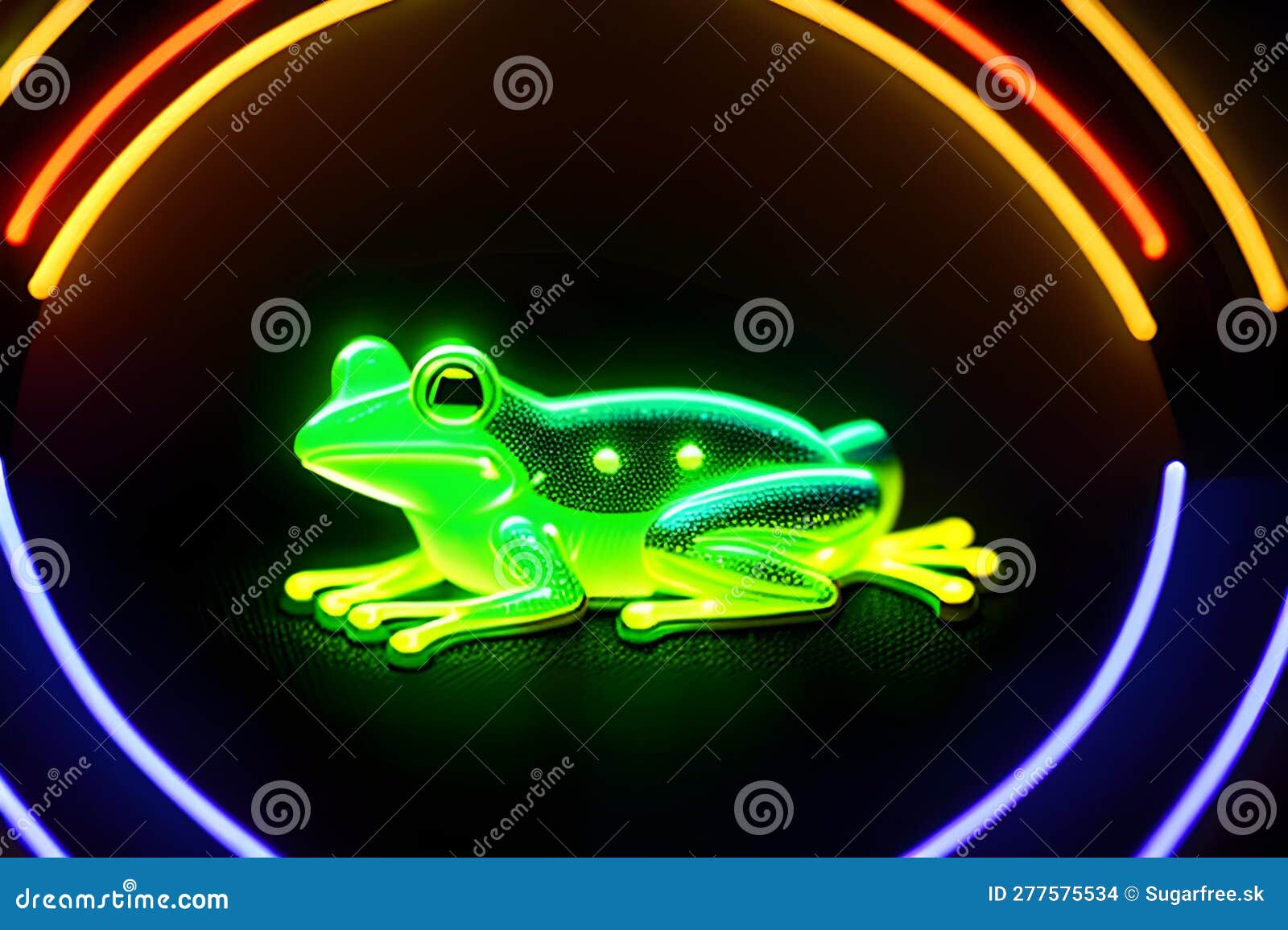 Neon Glowing Outlined Illustration of Frog Stock Illustration ...