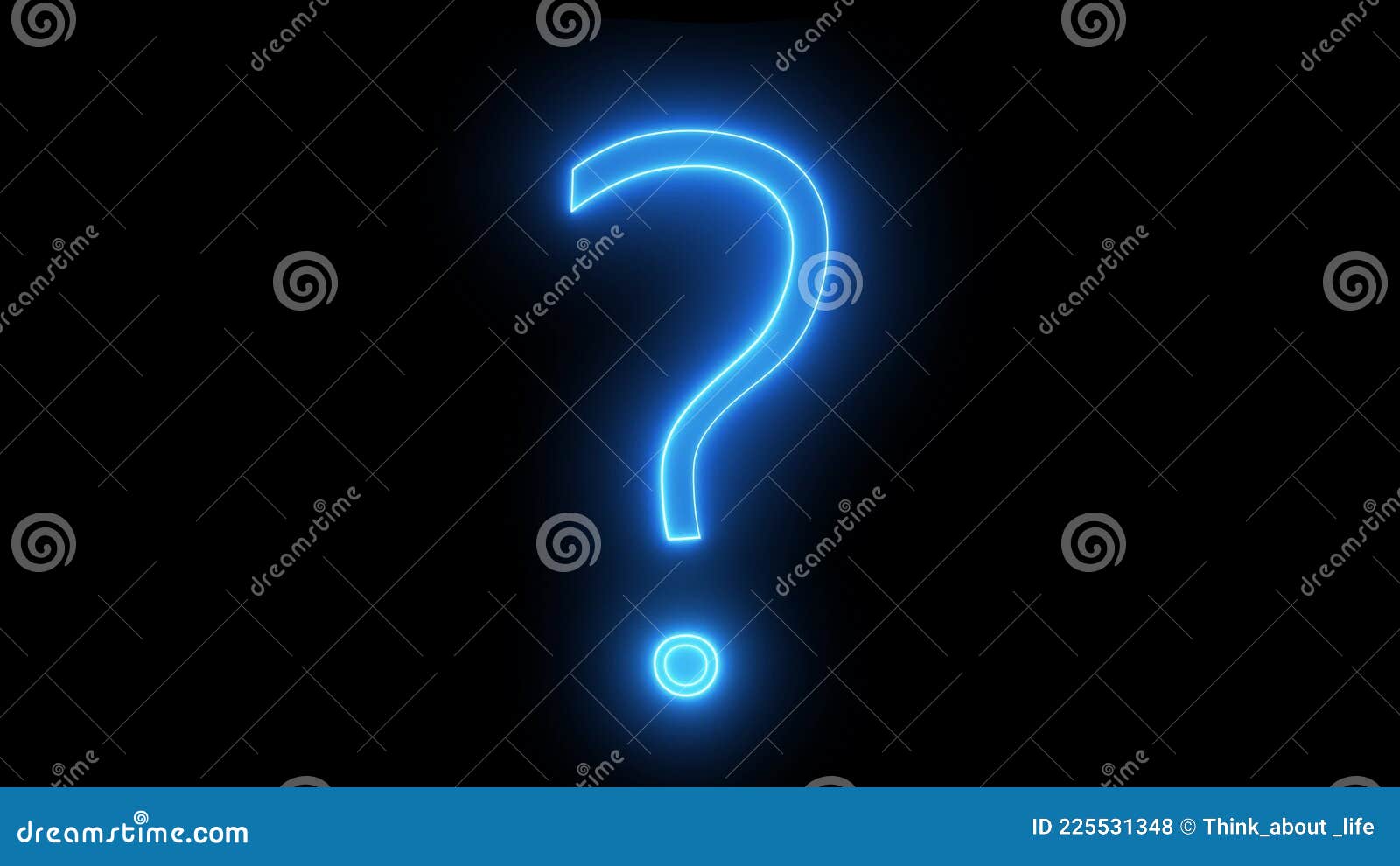 Neon Glowing Question Mark. Question Mark with Glowing Neon Light Stock ...