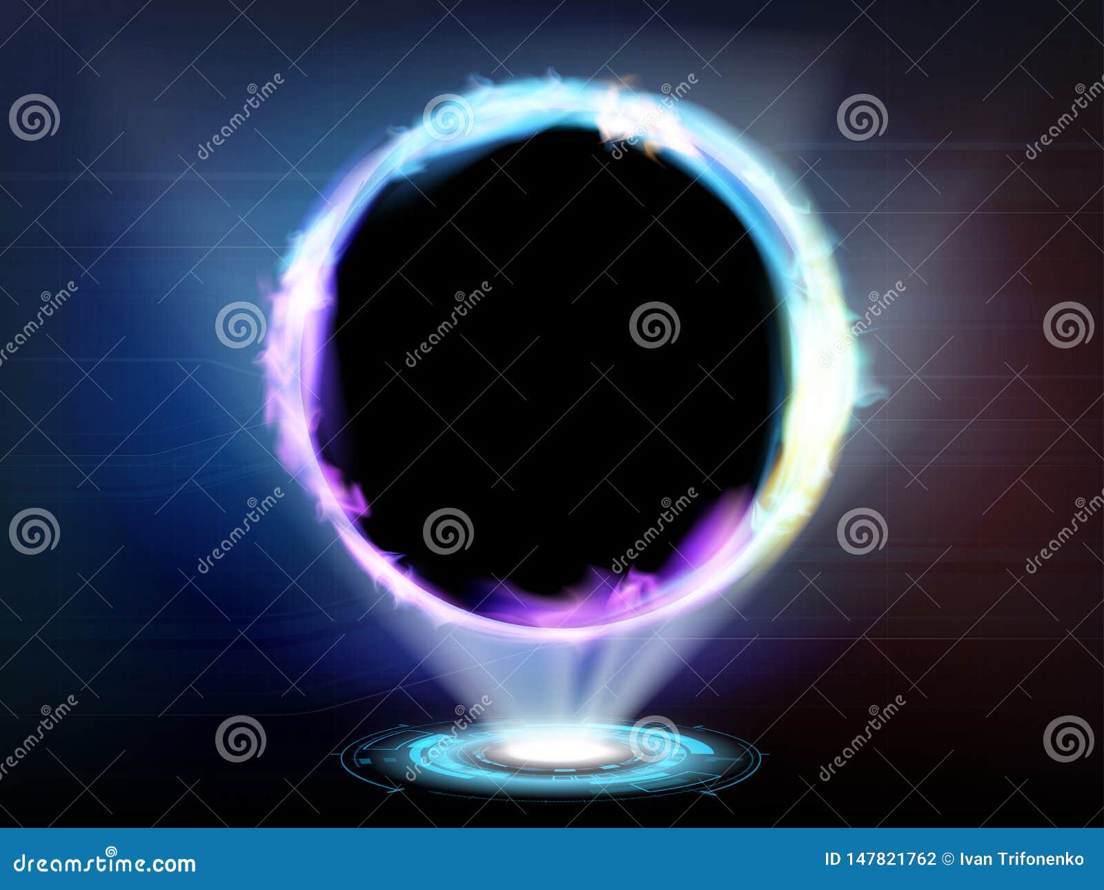 Fire Spotlight Smoke With Reflection In Water. Mistery Fog Texture ...