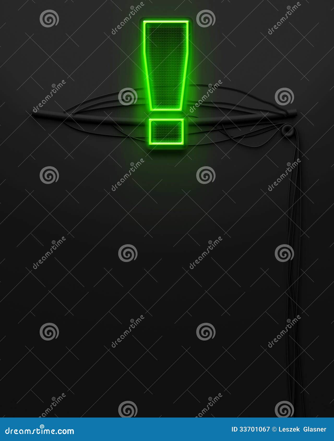 Neon Glowing Signboard with Exclamation Mark, Copyspace Stock ...