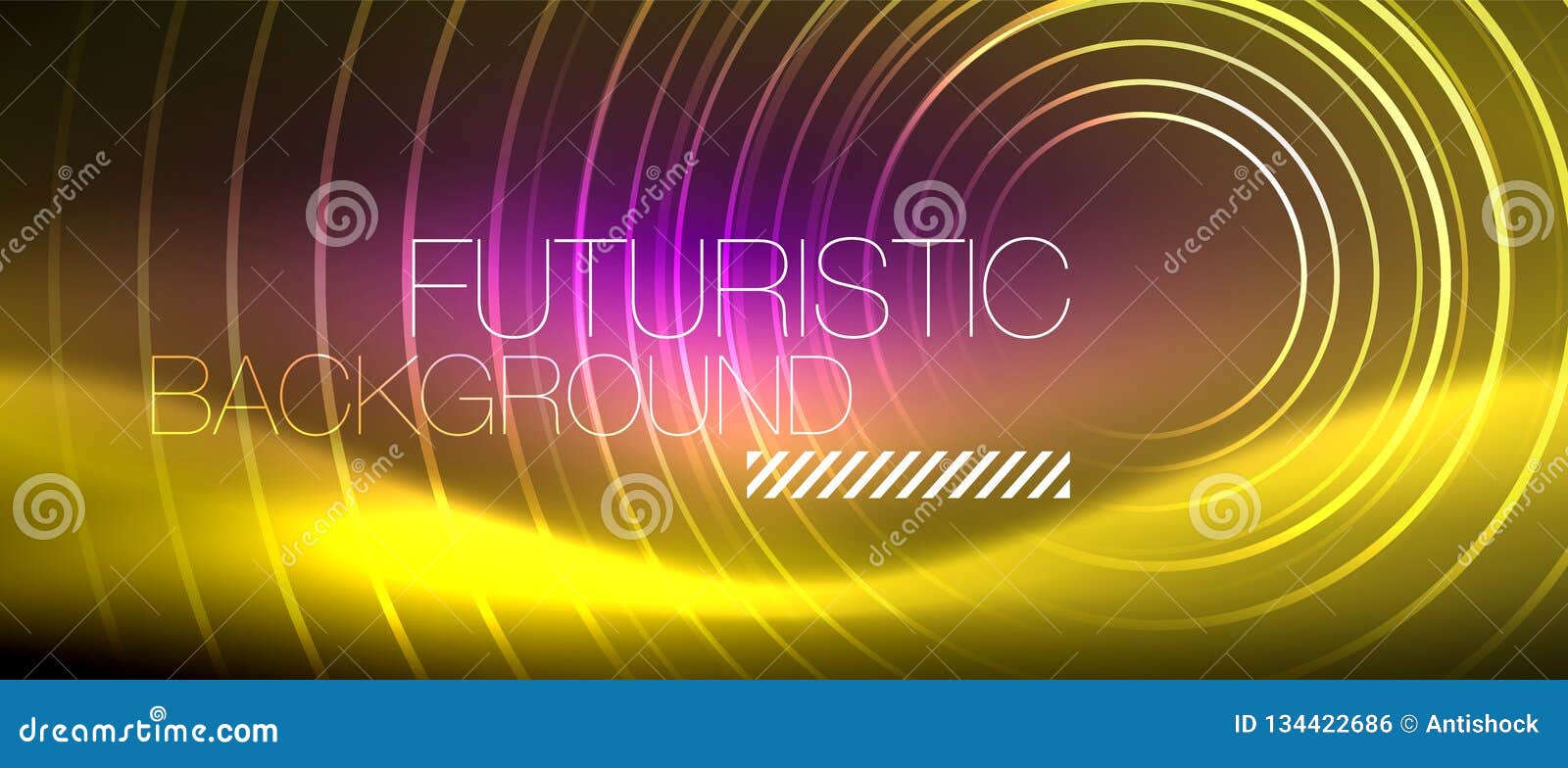 Neon Glowing Techno Lines, Hi-tech Futuristic Abstract Background ...