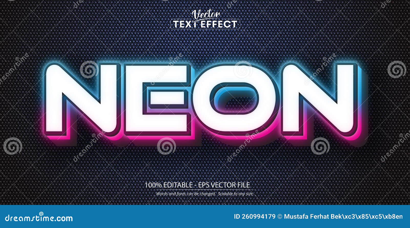 Neon Glowing Text Effect, Editable Neon Light Text Style Stock Vector ...