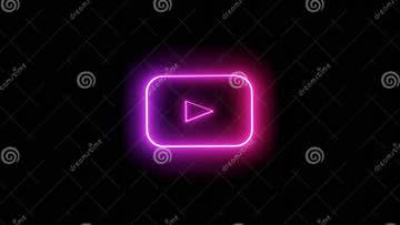 Neon Glowing Youtube Logo Image on Black Background Stock Photo - Image ...