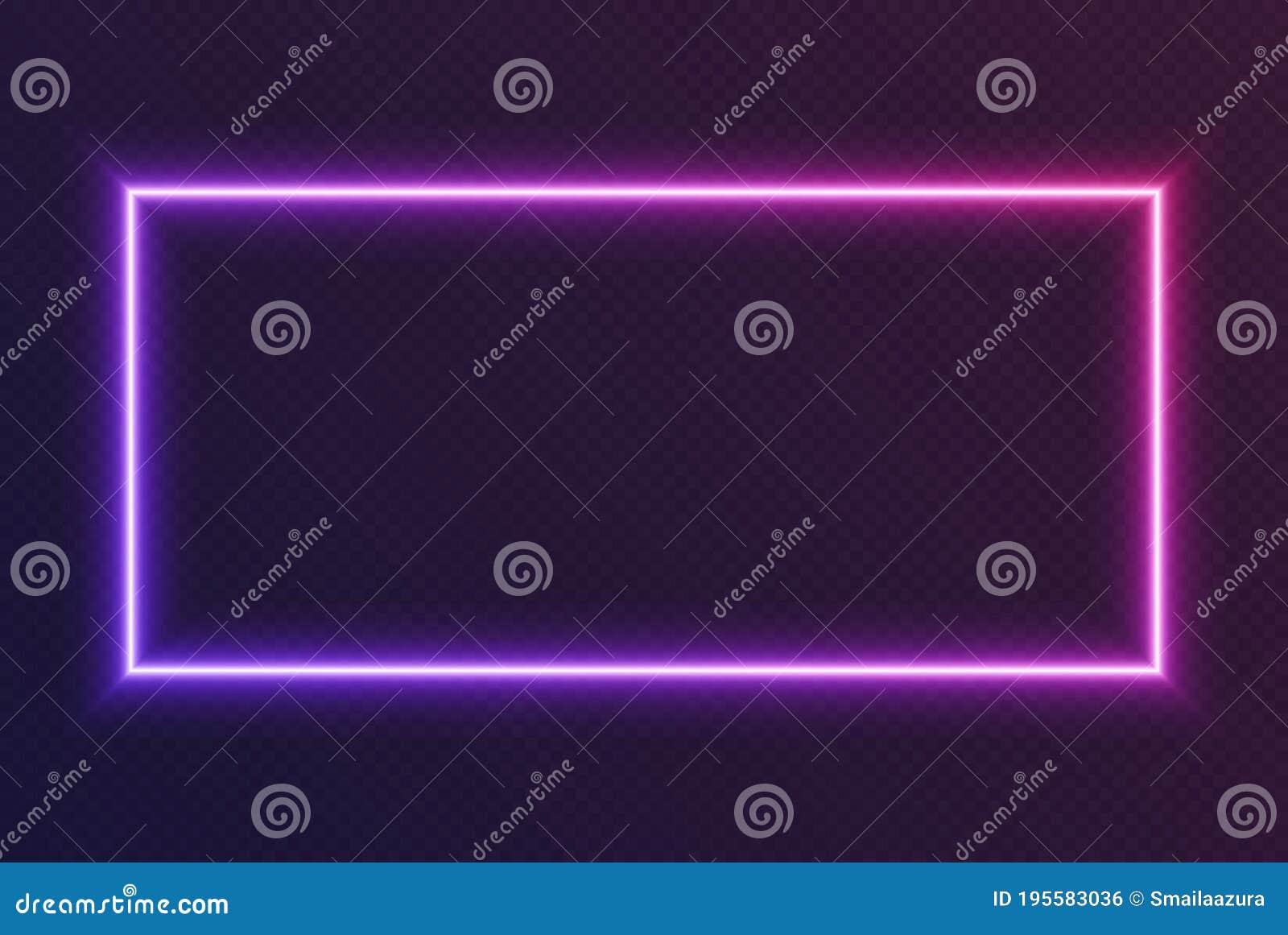 Neon Gradient Rectangle Frame With Copy Space. Templates Set Of Neon ...