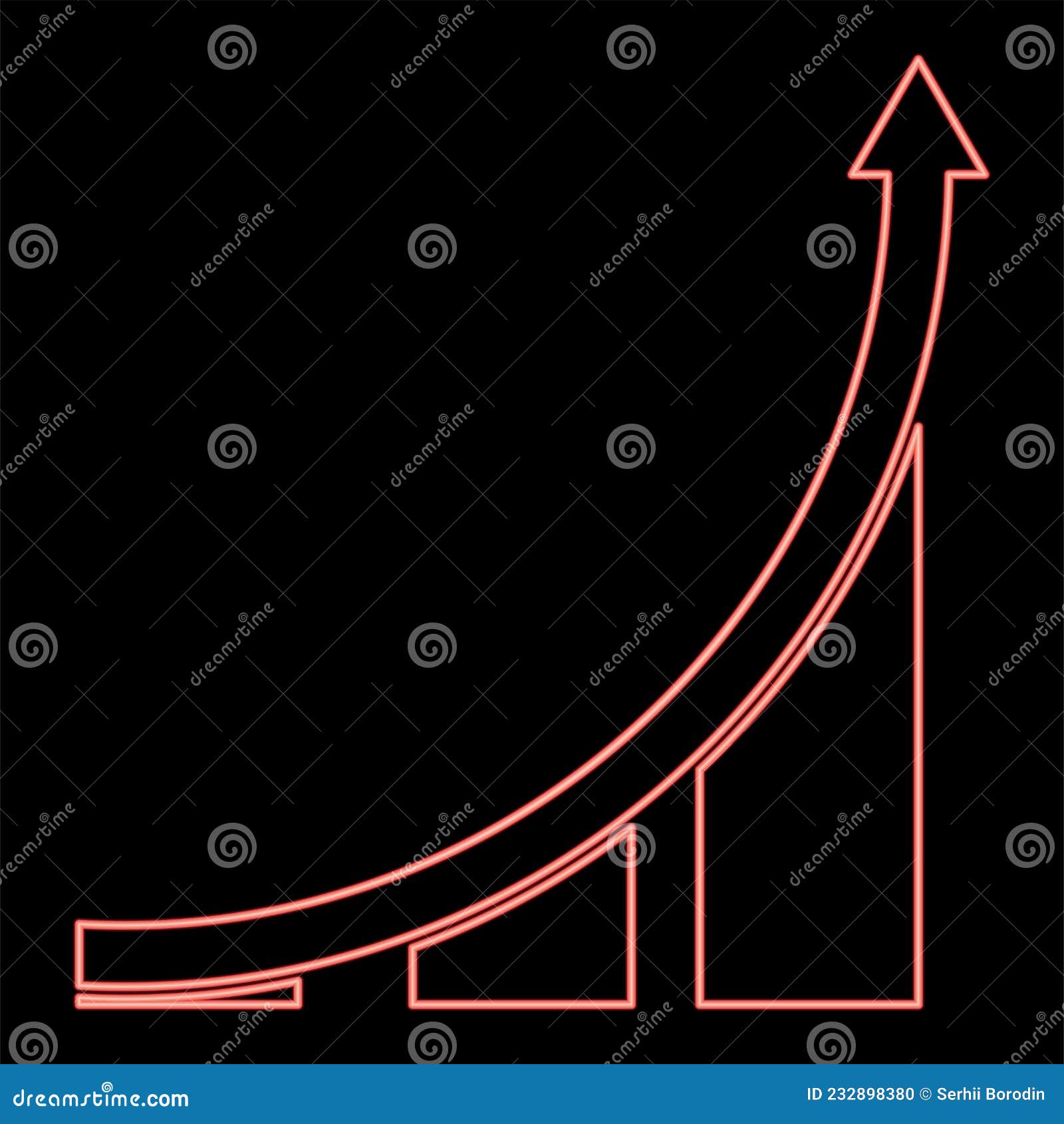 Neon Graph Red Color Vector Illustration Flat Style Image Stock Vector ...