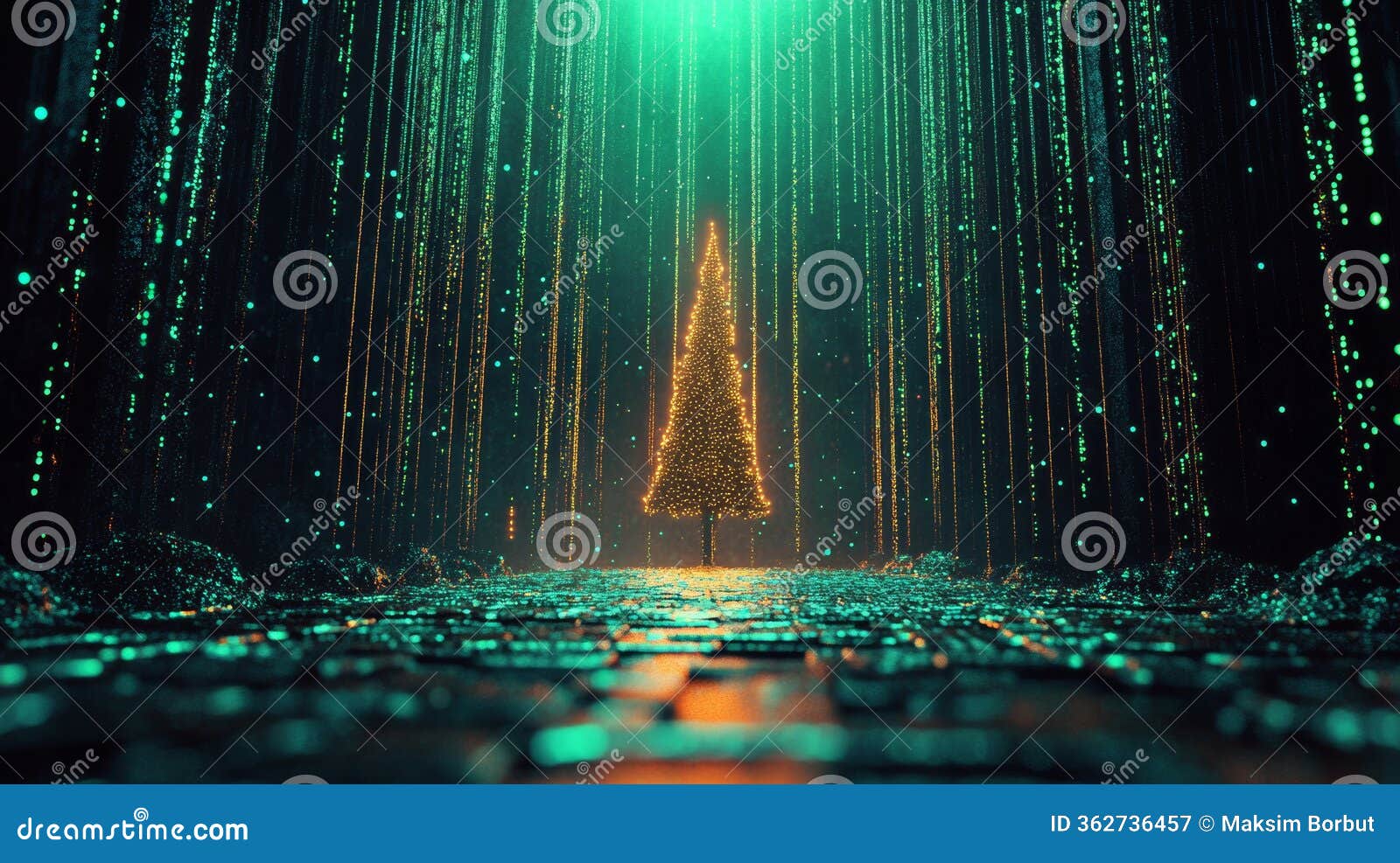 QR Code Tree With A Symbol In The Dry Forest Background. Technology ...