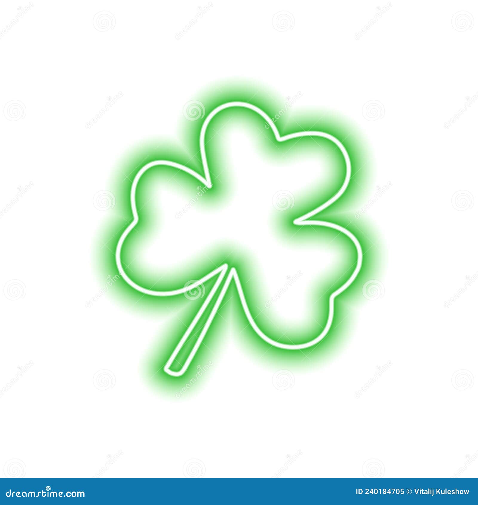 The Neon Green Clover Leaf Isolated on White Stock Vector ...