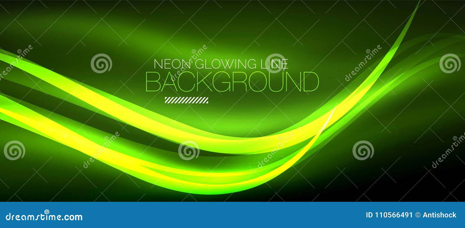 Neon Green Elegant Smooth Wave Lines Digital Abstract Background Stock ...