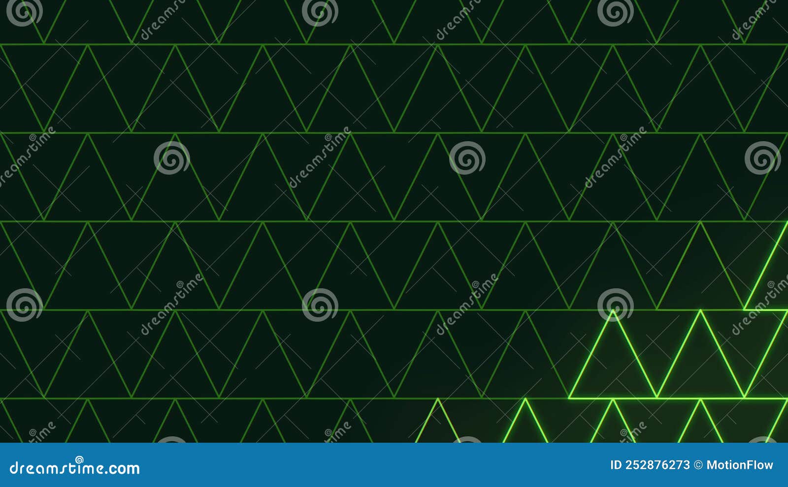 Neon Green Geometric Triangles Pattern with Pulse Effect Stock Video ...