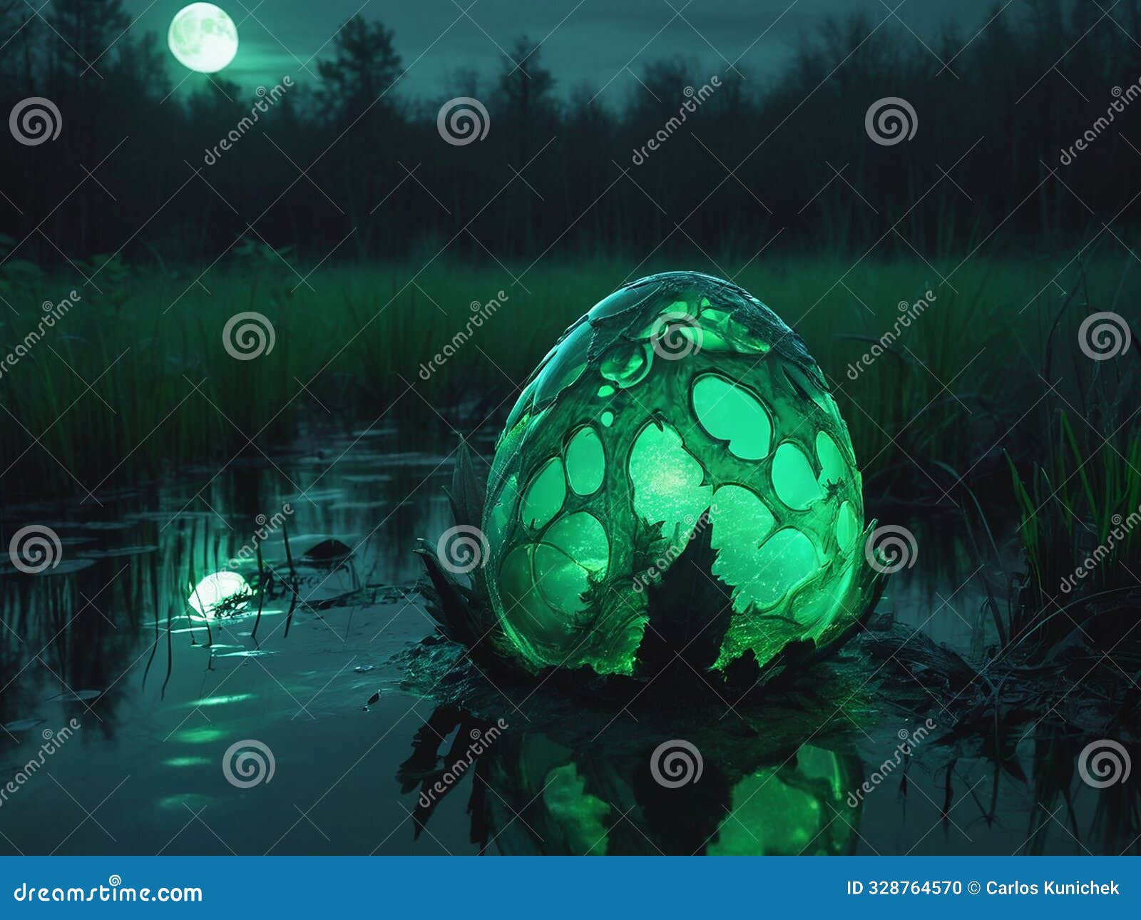 Neon Green Glowing Radioactive Transparency Dragon Egg in the Dark ...