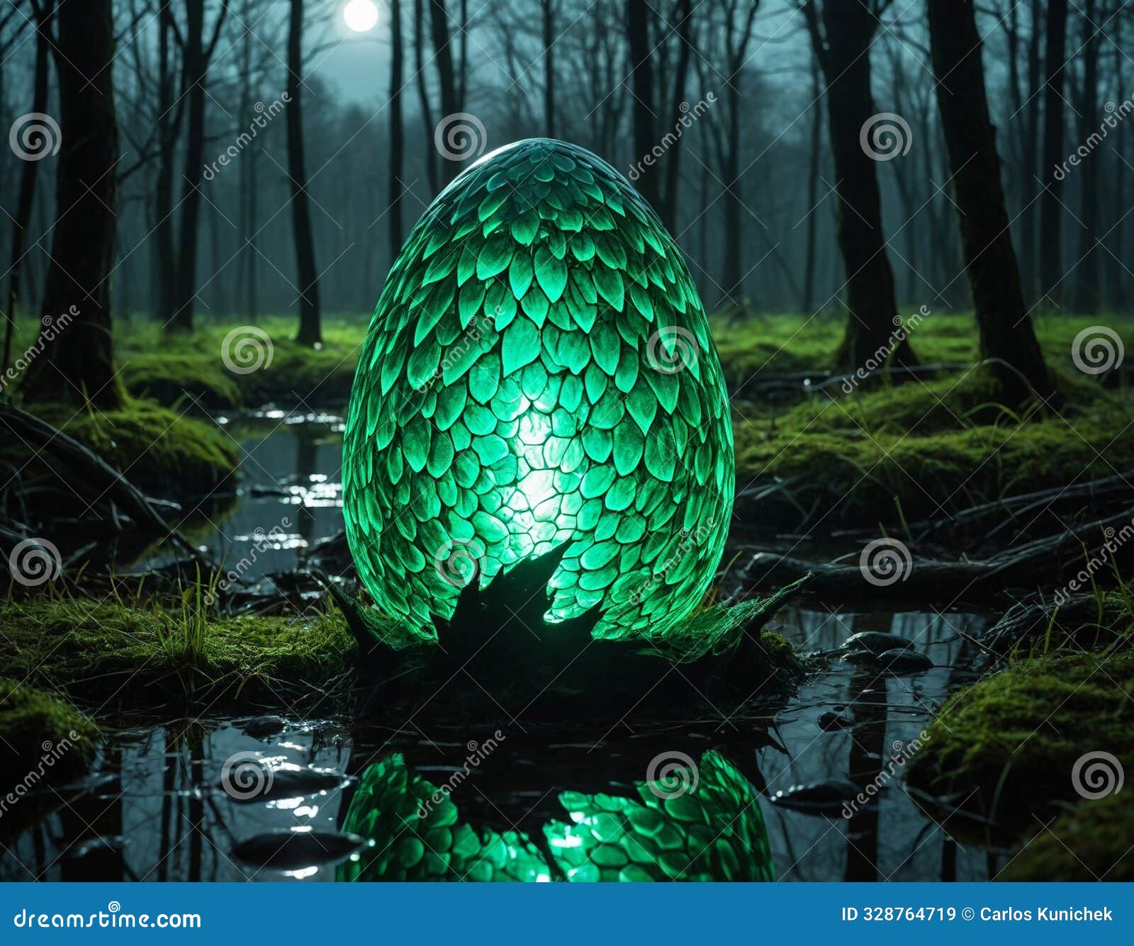Neon Green Glowing Radioactive Transparency Dragon Egg in the Dark ...