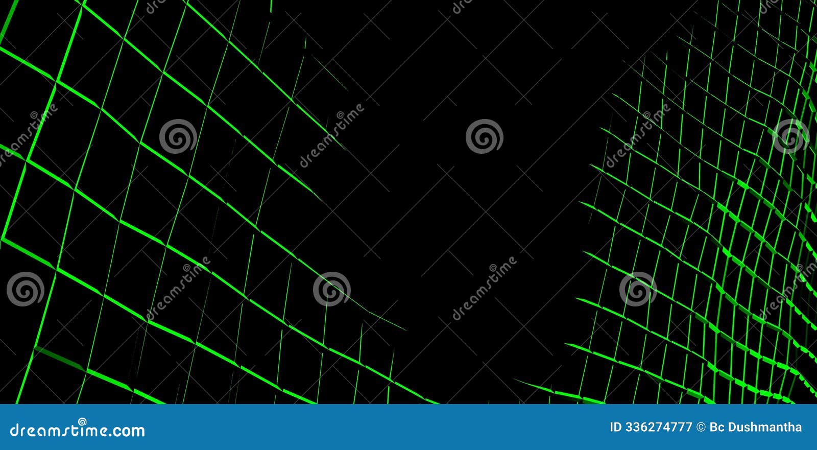 Neon Green Grid on Black Background Stock Illustration - Illustration ...