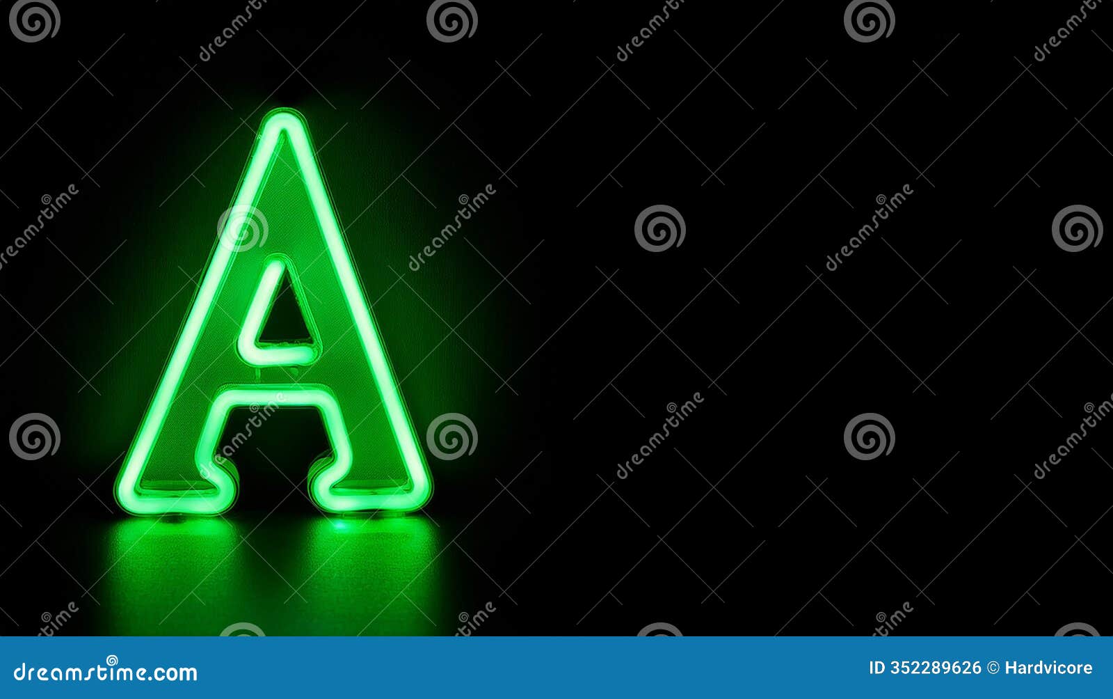 Neon Green Letter a on Black Background Stock Illustration ...