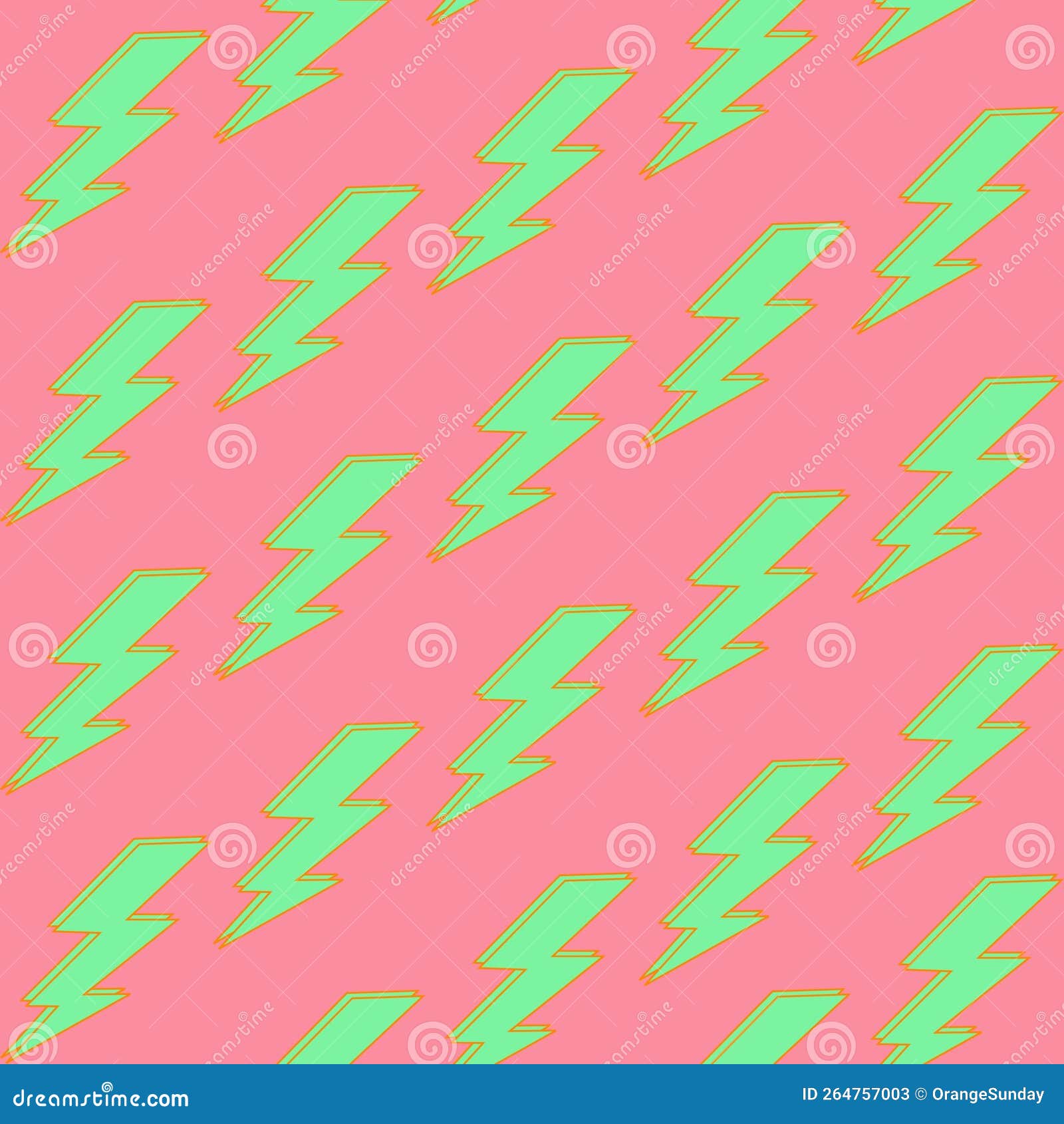 Neon Green Lightning Pink Background Y2K Pattern Stock Illustration ...
