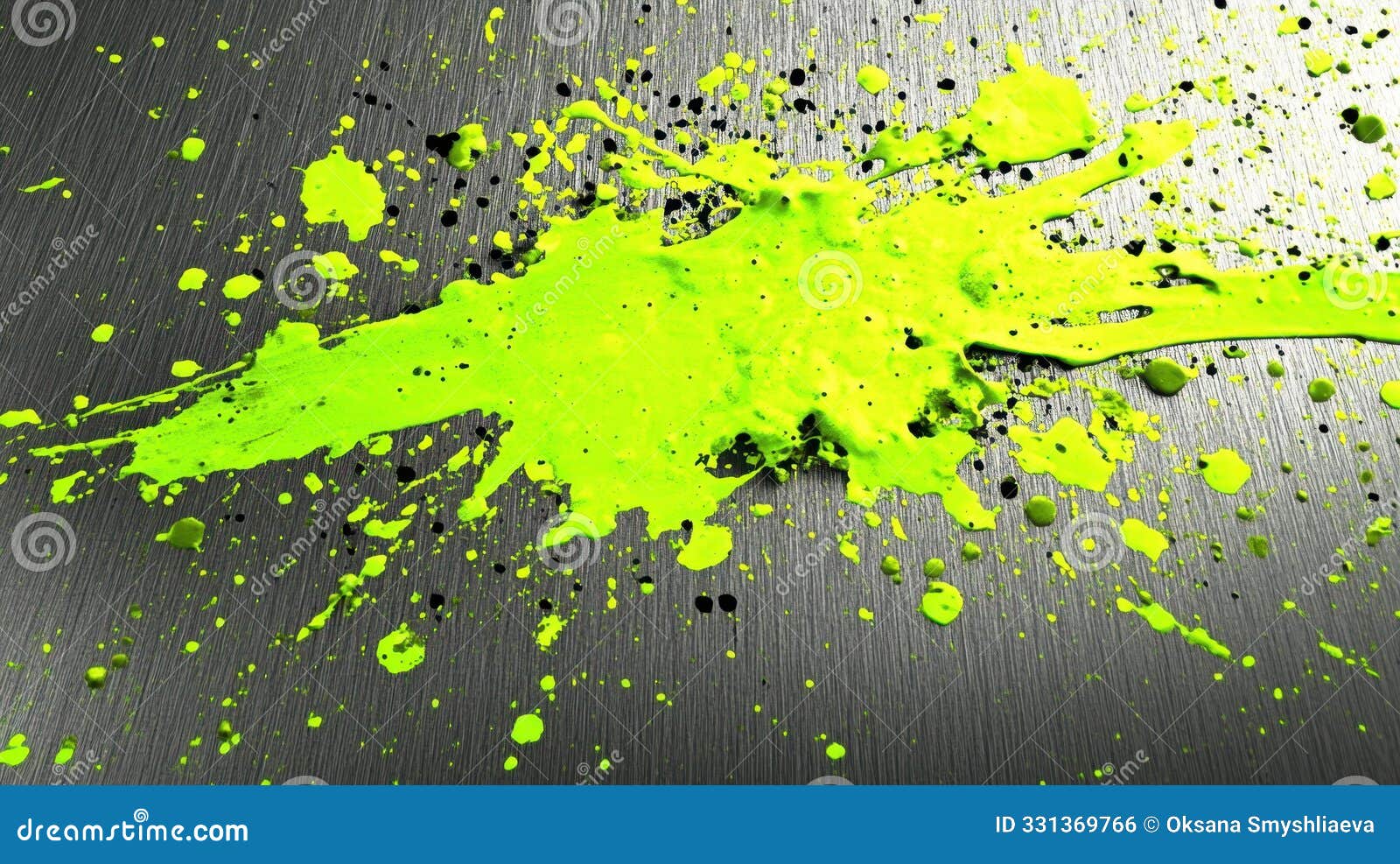 Neon Green Paint Splatter on Dark Surface - Vibrant Abstract Artwork ...