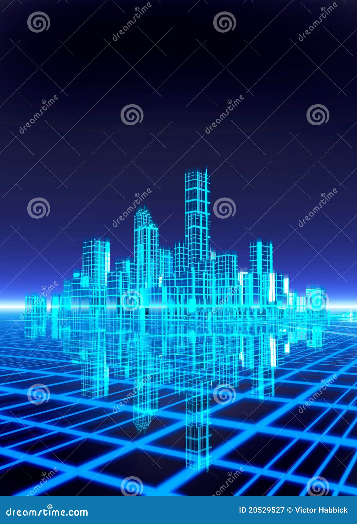A Neon Grid Effect Backdrop with City Stock Illustration - Illustration ...