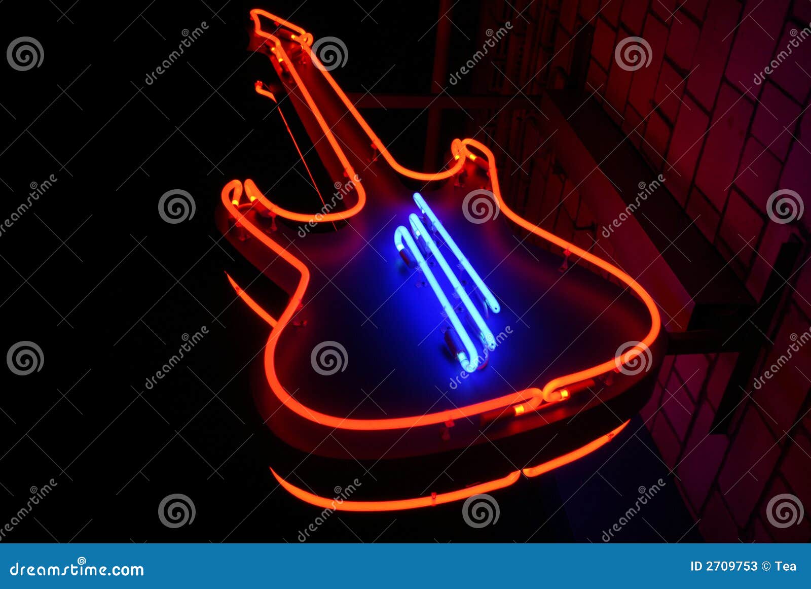 Neon guitar stock image. Image of billboard, cord, artist - 2709753