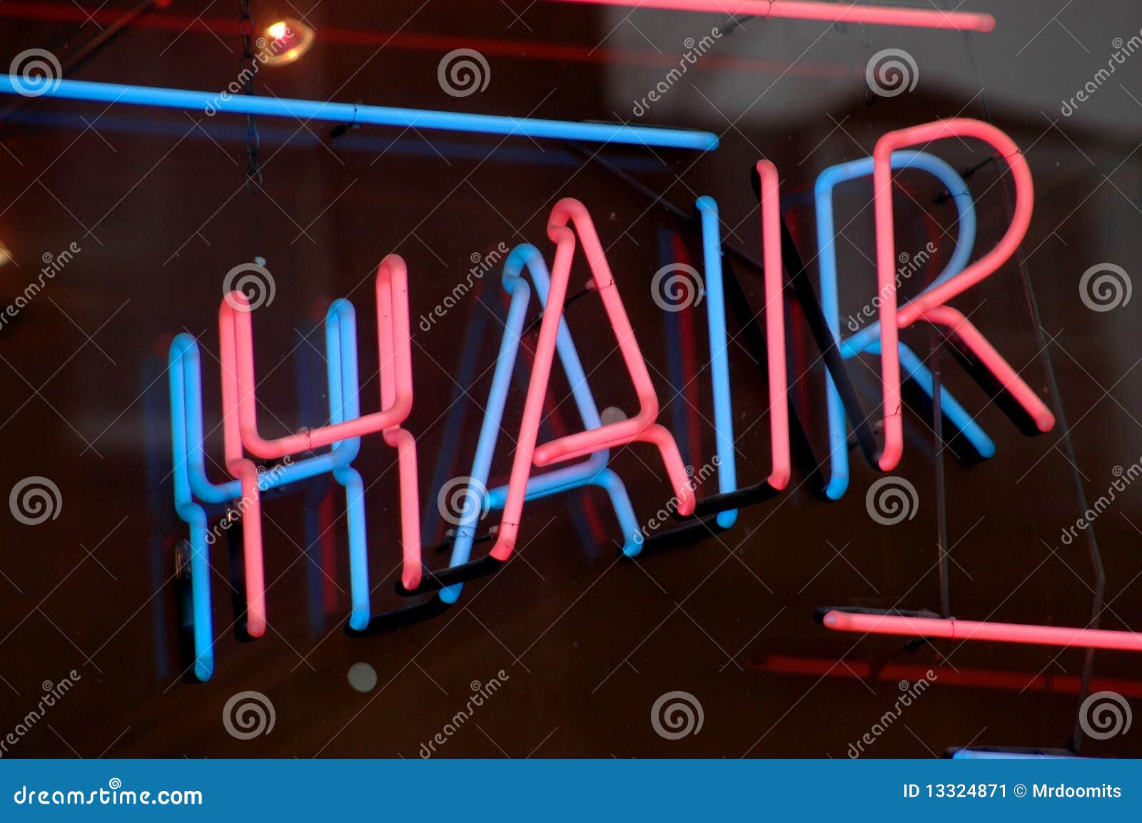 Neon hair sign stock image. Image of occupation, hairstylist - 13324871