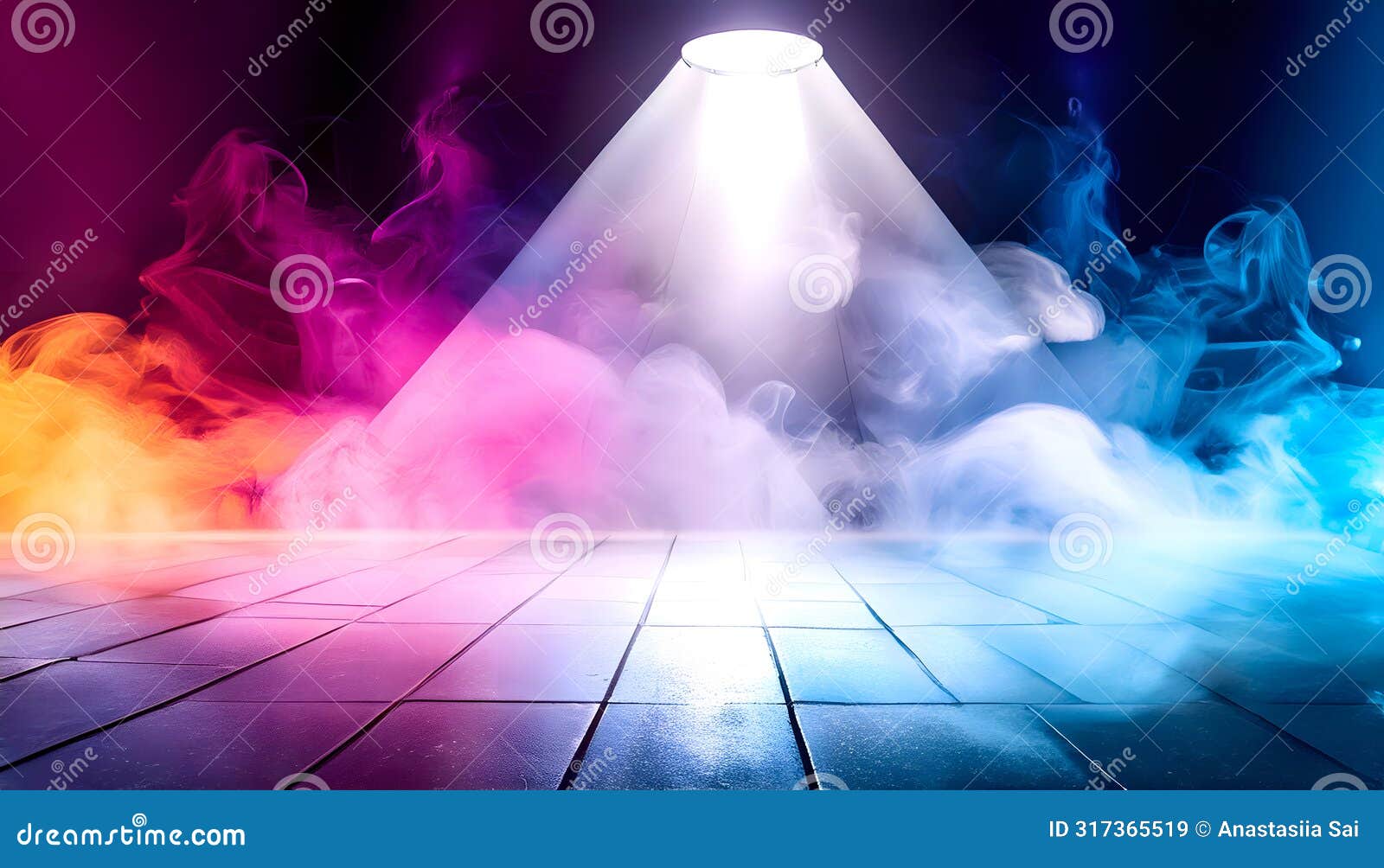 A Neon Hall, a Musical Corridor Stock Image - Image of rays, night ...