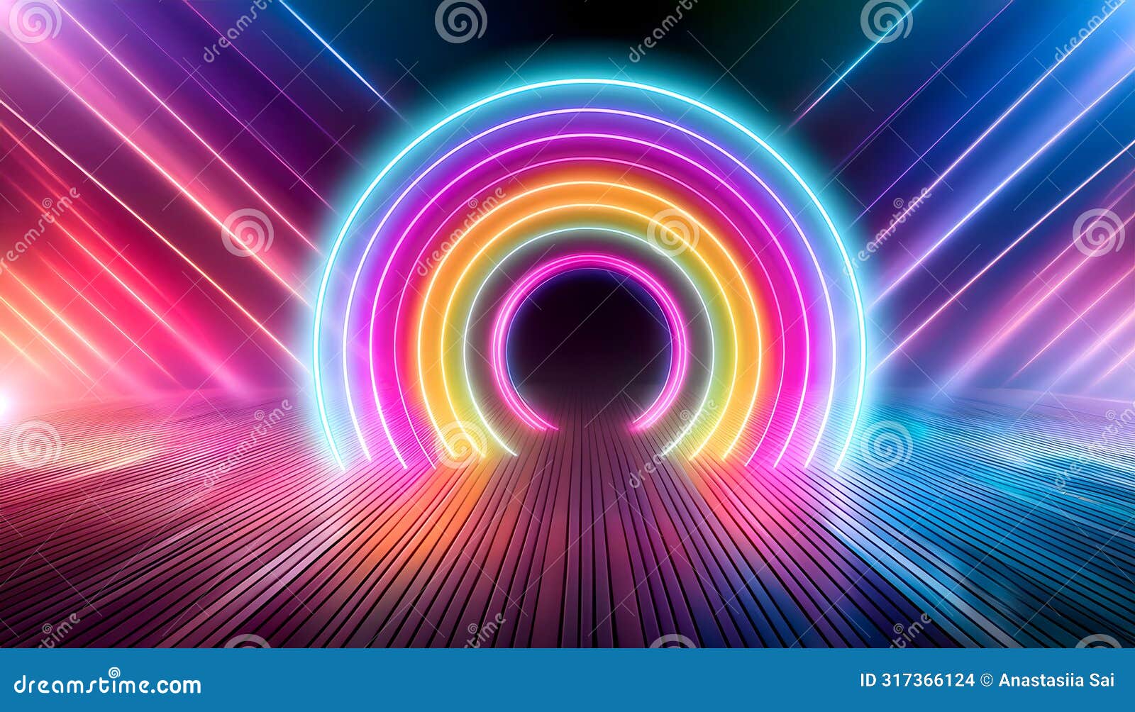 A Neon Hall, a Musical Corridor Stock Photo - Image of bright, sign ...