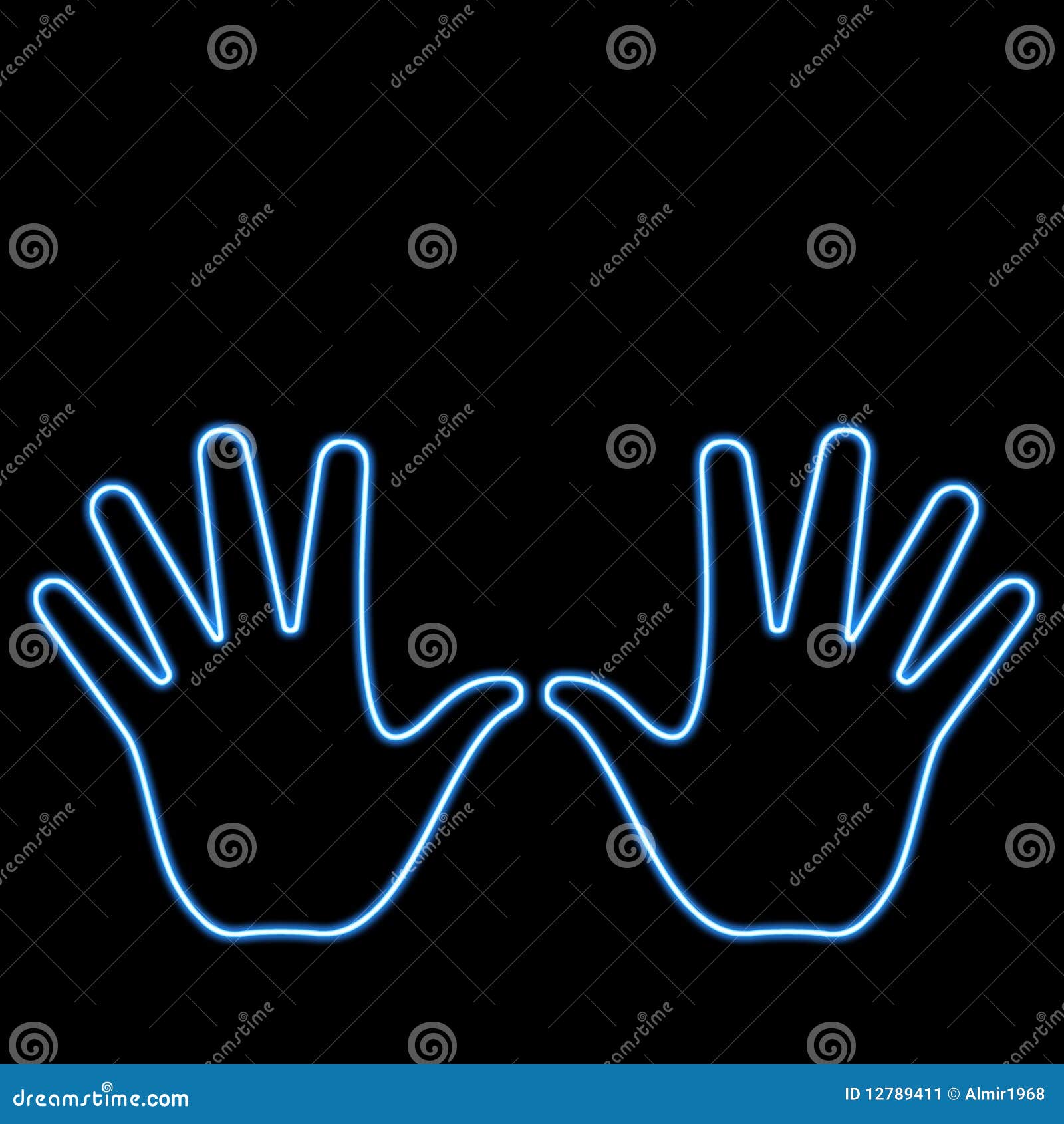 Neon hand stock illustration. Illustration of tarot, reader - 12789411