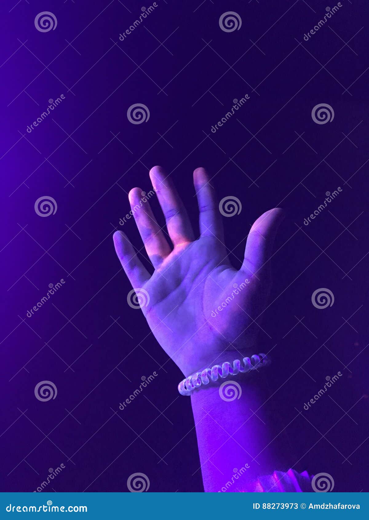 The neon hand. stock image. Image of party, mind, colorful - 88273973