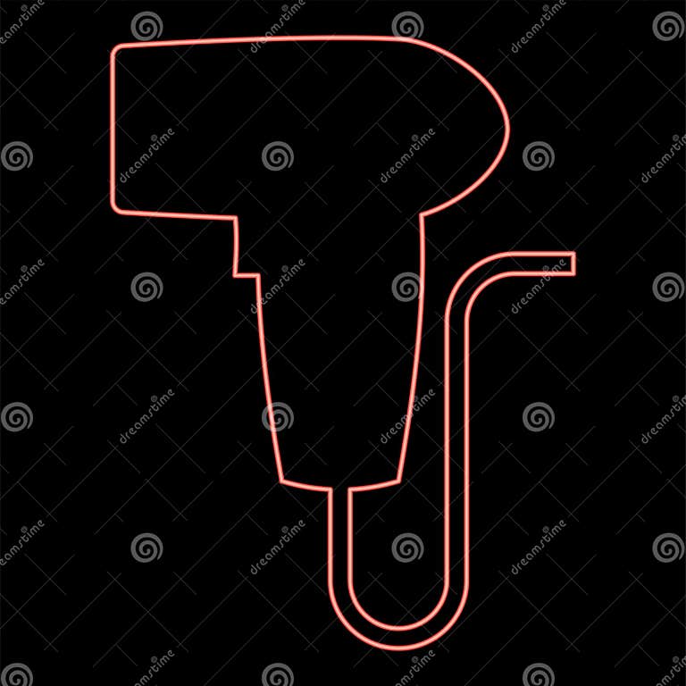 Neon Hand Scanner Barcode Held Red Color Vector Illustration Image Flat ...
