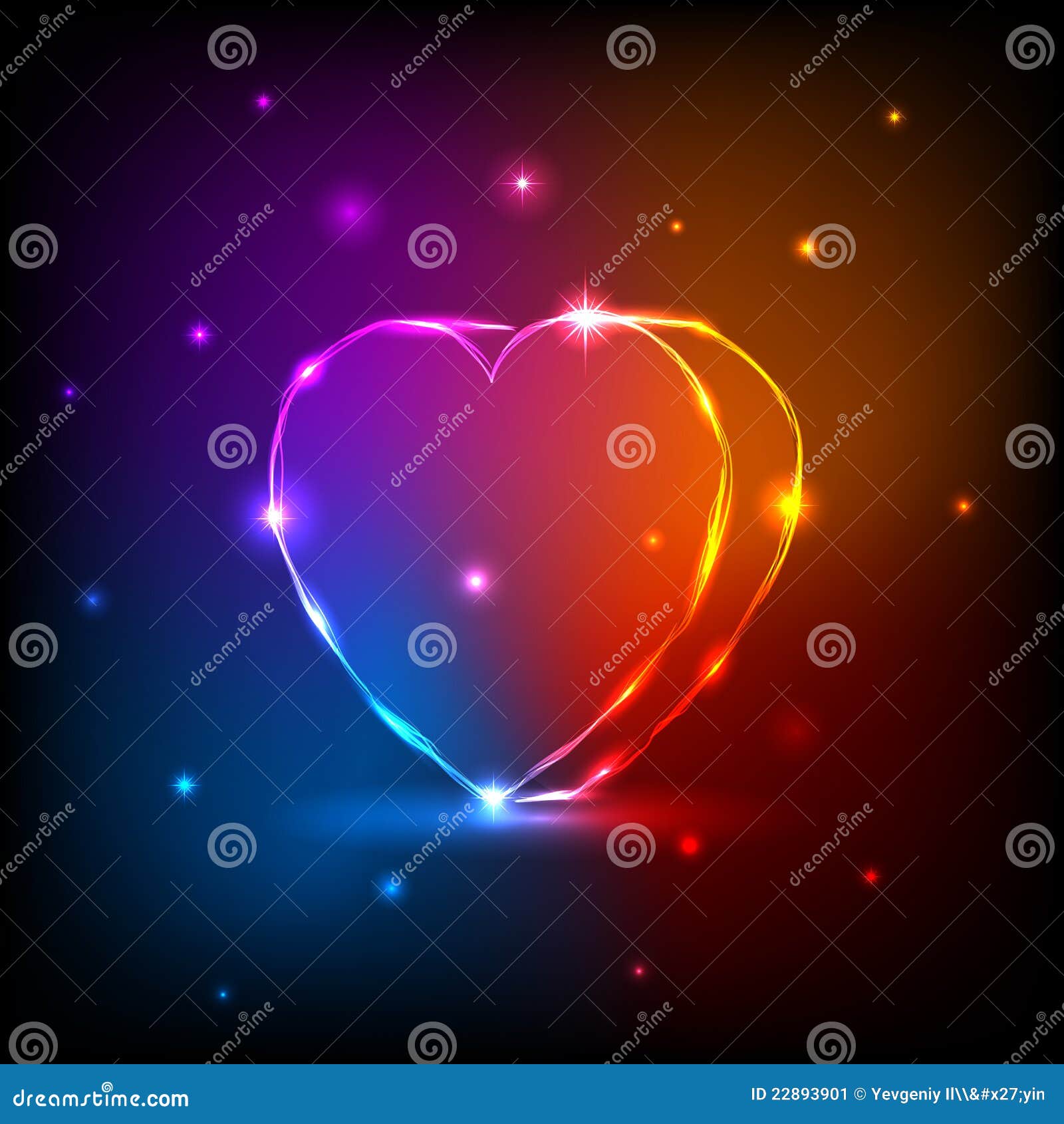 Neon Heart stock vector. Illustration of banner, celebrate - 22893901
