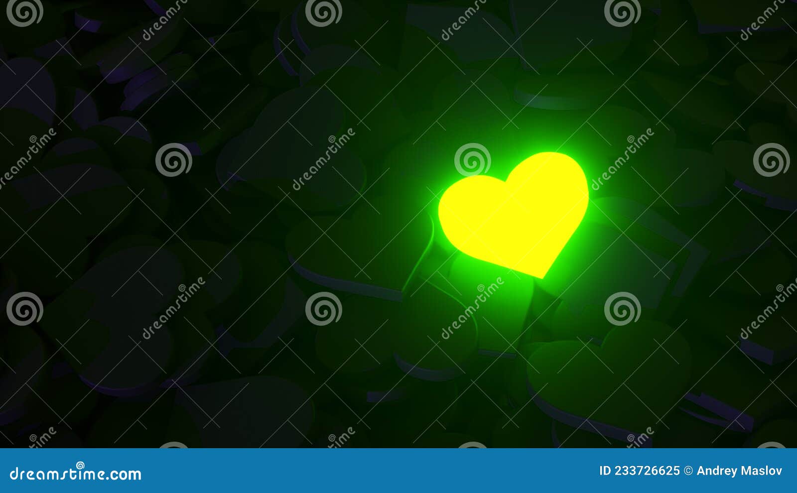 Neon Heart on a Black Background. 3d Illustration Stock Illustration ...