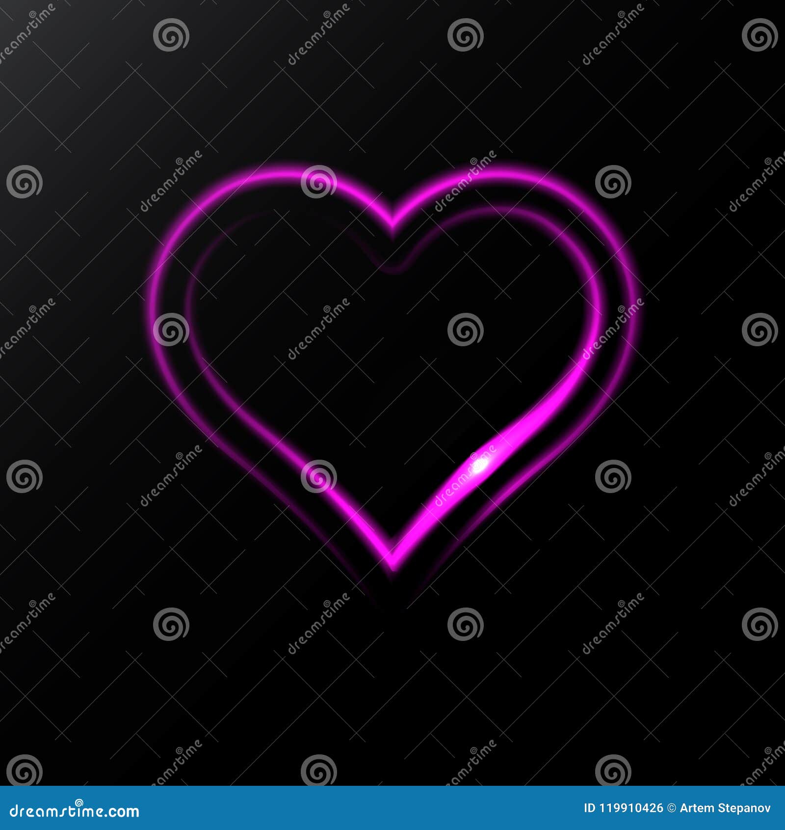 Neon Heart Vector Icon stock vector. Illustration of icons - 119910426