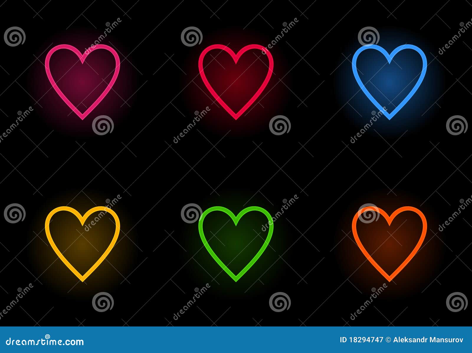 Neon heart2 stock vector. Illustration of light, effect - 18294747