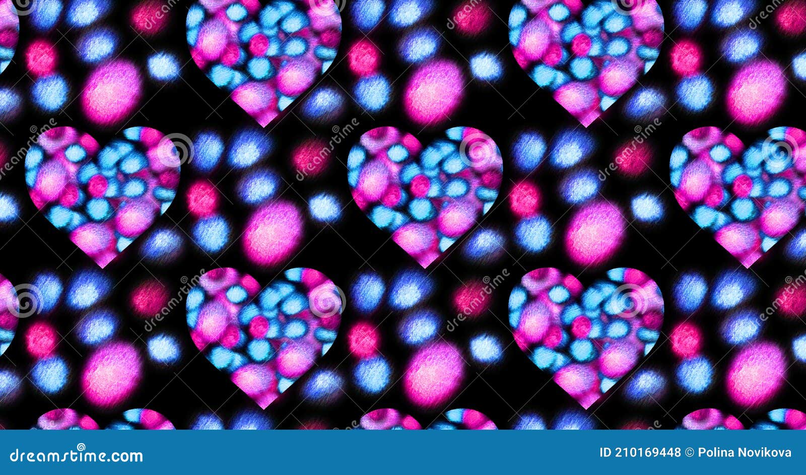 Neon hearts pattern stock illustration. Illustration of vector - 210169448